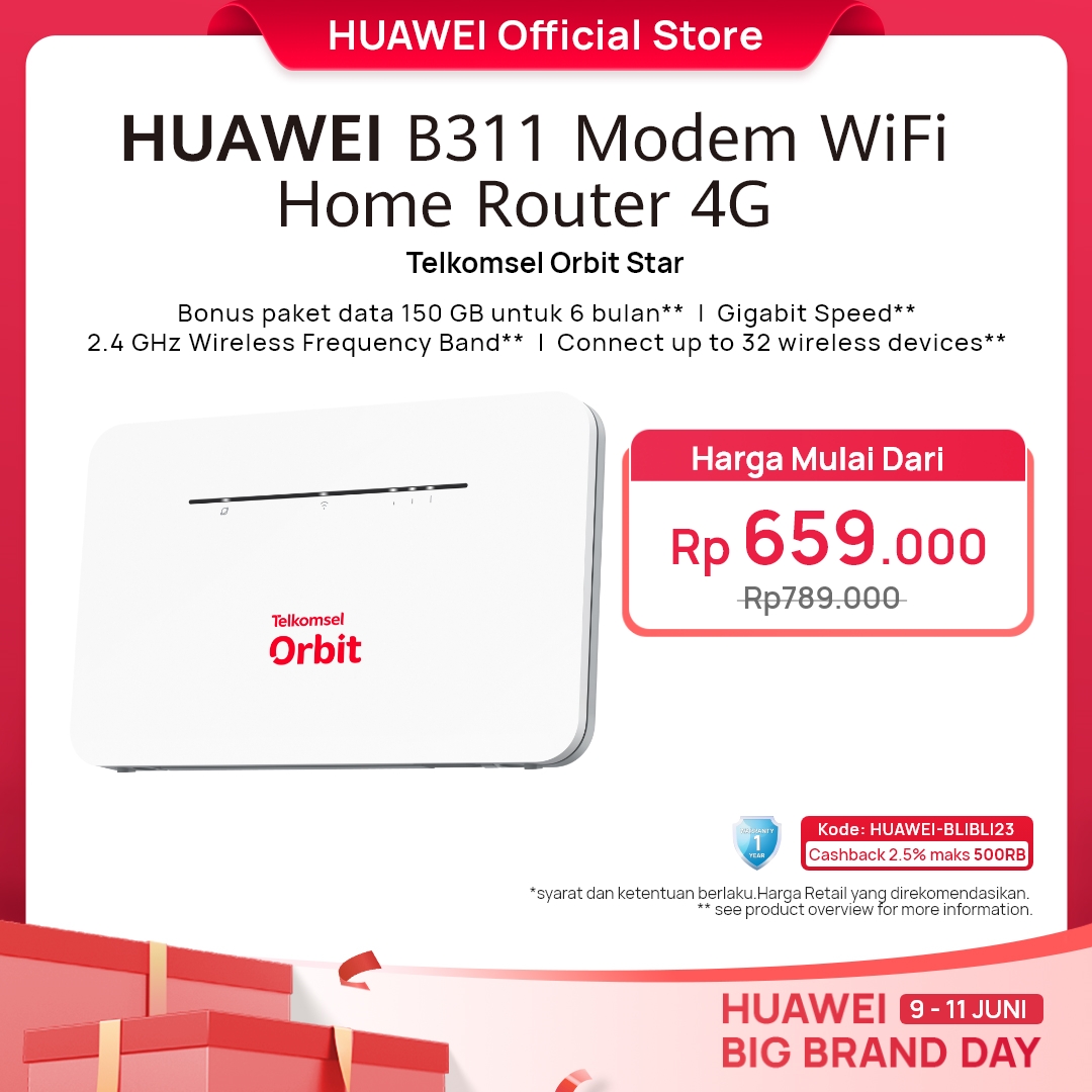 Promo Huawei B311 Modem WiFi Home Router 4G Telkomsel Orbit Star (Free ... Promo Huawei B311 Modem WiFi Home Router 4G Telkomsel Orbit Star (Free ...
