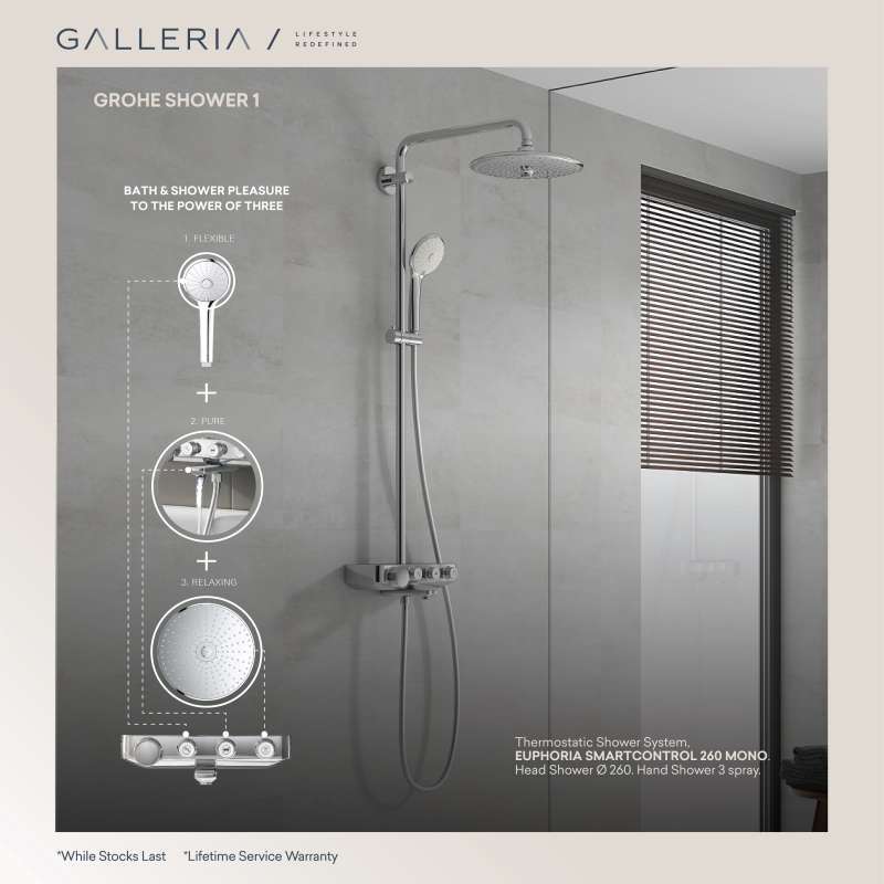 Jual Grohe Euphoria Smart Control System 260 26608000 / Grohe Shower Di ...
