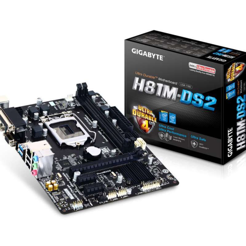 Jual Motherboard Gigabyte Ga-h81m-ds2 Mobo Pc Komputer Lga 1150 Ddr3 Motherboard H81-ds2 ...