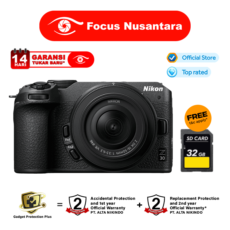 Promo Nikon Z30 / Nikon Z 30 Mirrorless Camera Kit 16-50mm / Kit Double Lens 50-250mm Lenses ...