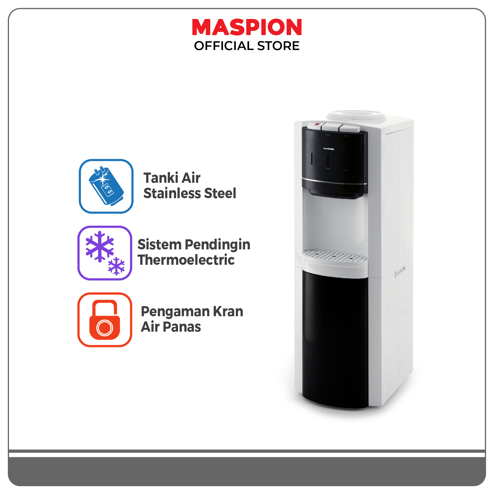 Promo Maspion Md-106 Pas-hnc Dispenser [galon Atas/ 3 Kran] Diskon 6% ...