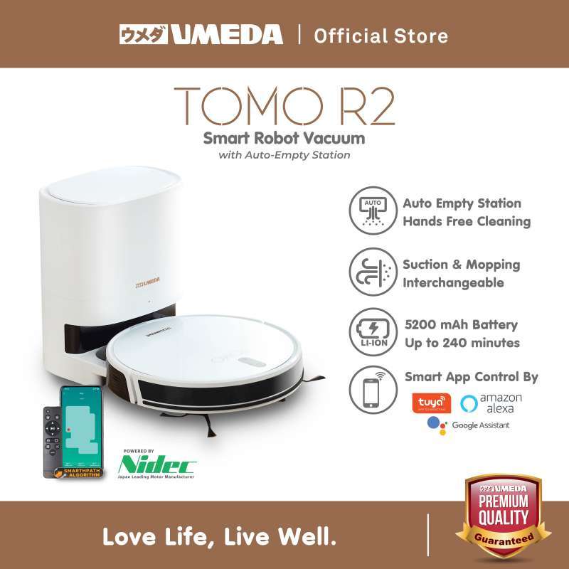 Promo Umeda Tomo R2 Robot Vacuum Cleaner Mop + Auto Empty Station (sapu ...