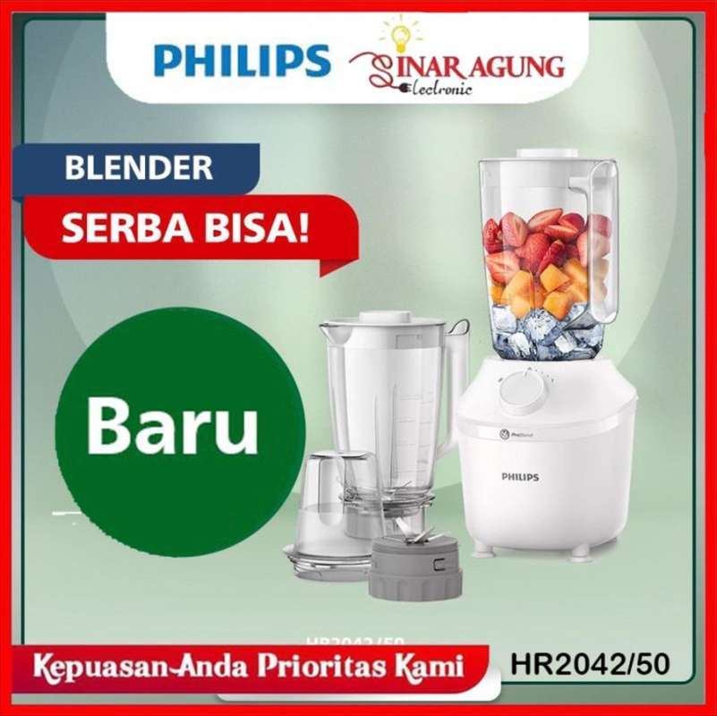 Jual BLENDER PHILIPS HR2042 / HR 2042 [ 1 LITER / PLASTIK / 290 WATT ] 100% ORI - HR2042/50PUTIH ...