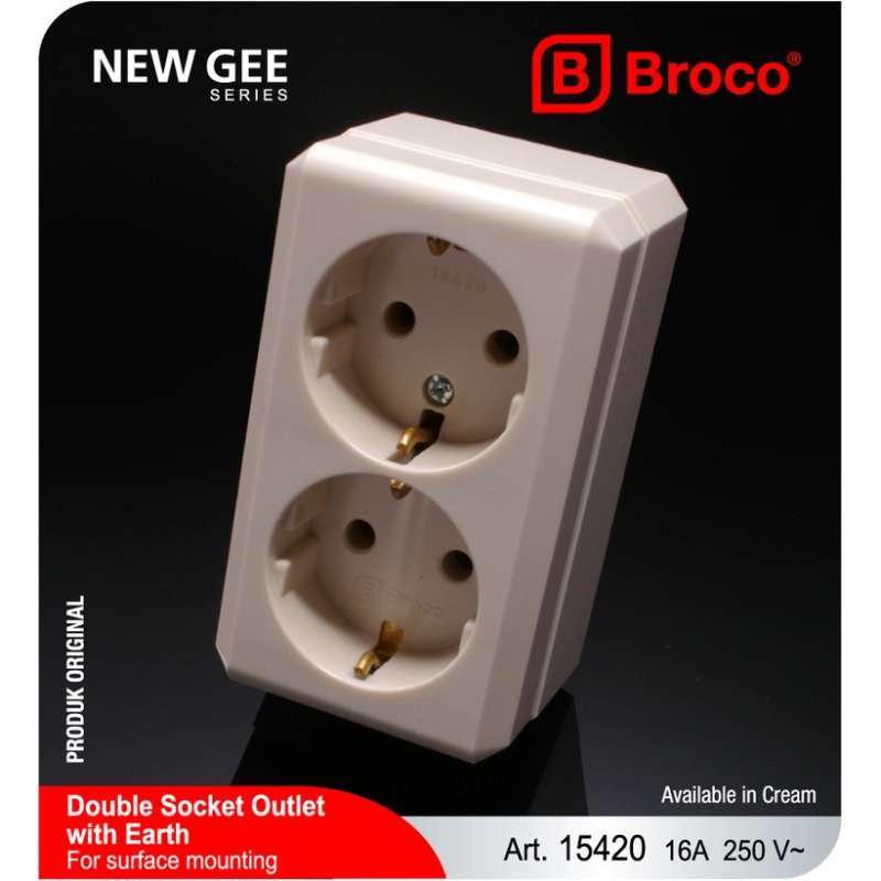 Jual Broco Stop Kontak Outbow 2 Gang 15420 Stopkontak Broco 2 Lobang ...