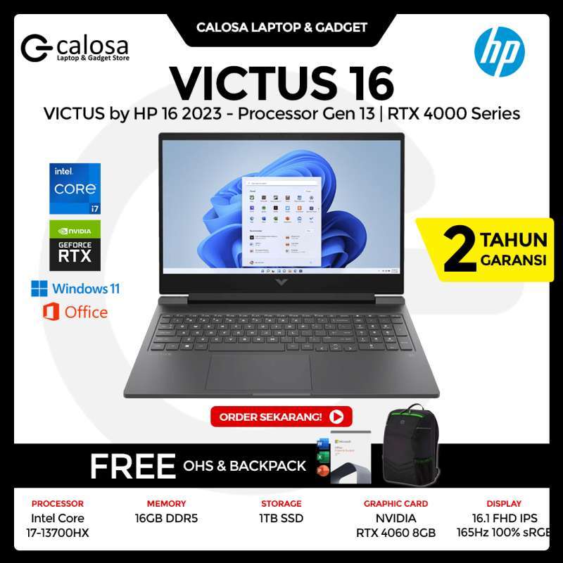 Promo HP Victus 16 2023 Intel i7-13700HX RAM 16GB SSD 1TB Windows 11 ...