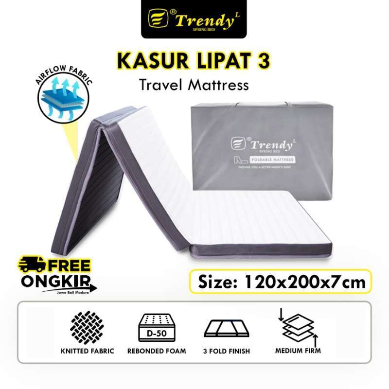 Jual Trendy Kasur Lipat 3 120x200x7 Cm Busa Rebonded (d50) - Foldable ...