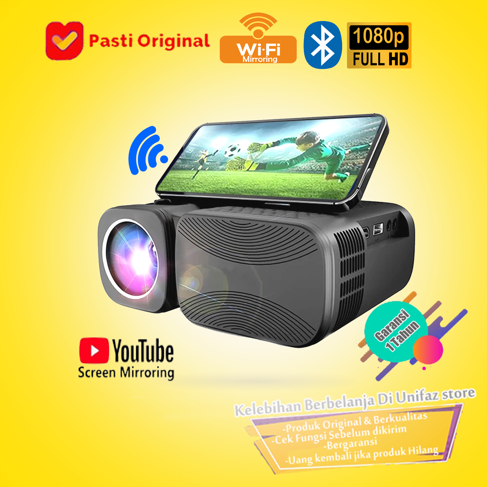 Jual Proyektor Original Garansi 1 Tahun / Projector mini / Infocus / Proyektor wifi / Proyektor ...