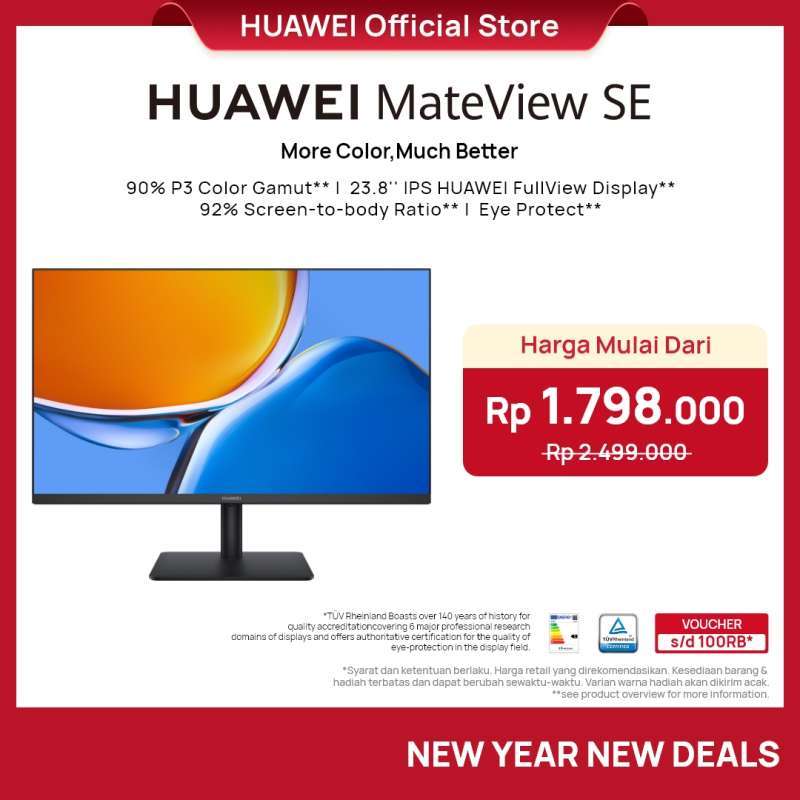 Jual Huawei Mateview Se Monitor | 90% P3 Color Gamut | 23.8 Ips ...