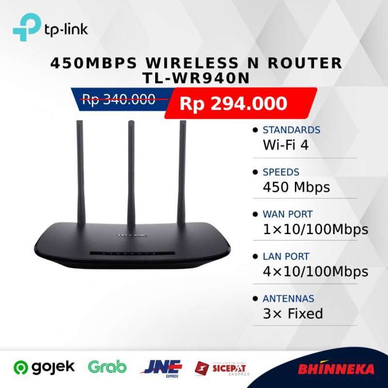Jual TP-LINK Wireless-N Router TL-WR940N di Seller Bhinneka Official ...