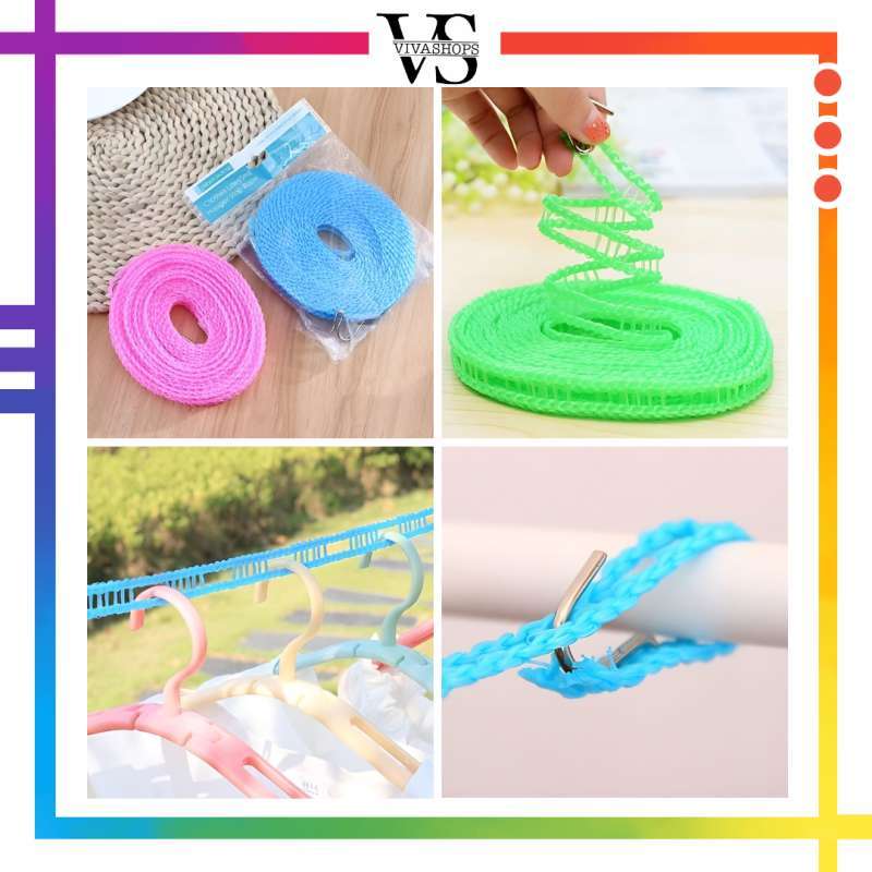 Jual Tali Jemuran Baju / Clothes Line Tambang Nilon Super Praktis ...