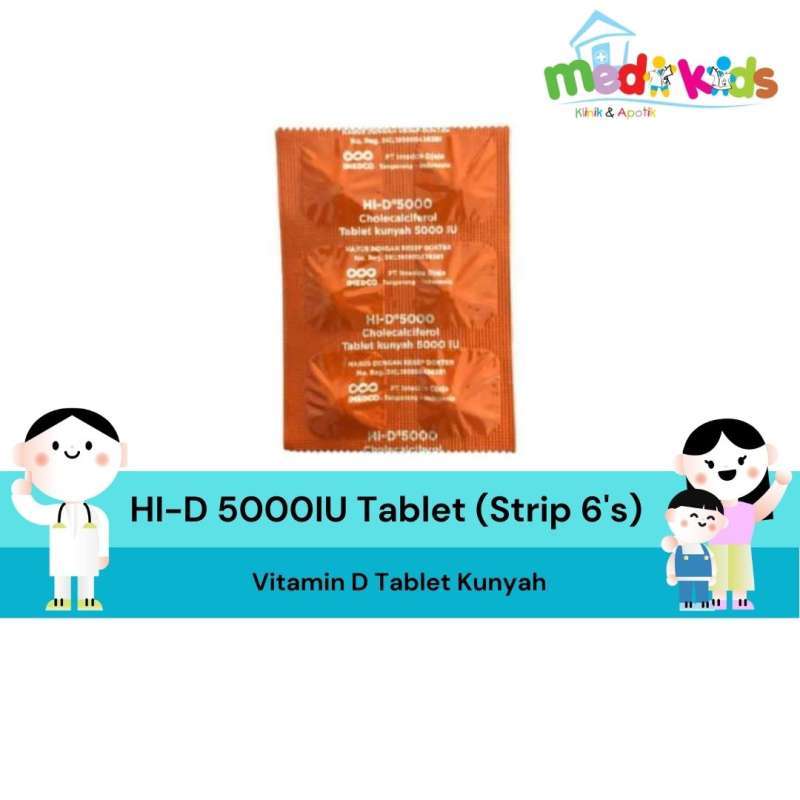 Jual Hi D Hi D 5000 Chewable Tablet Kunyah Vitamin D Per Strip 6 5632