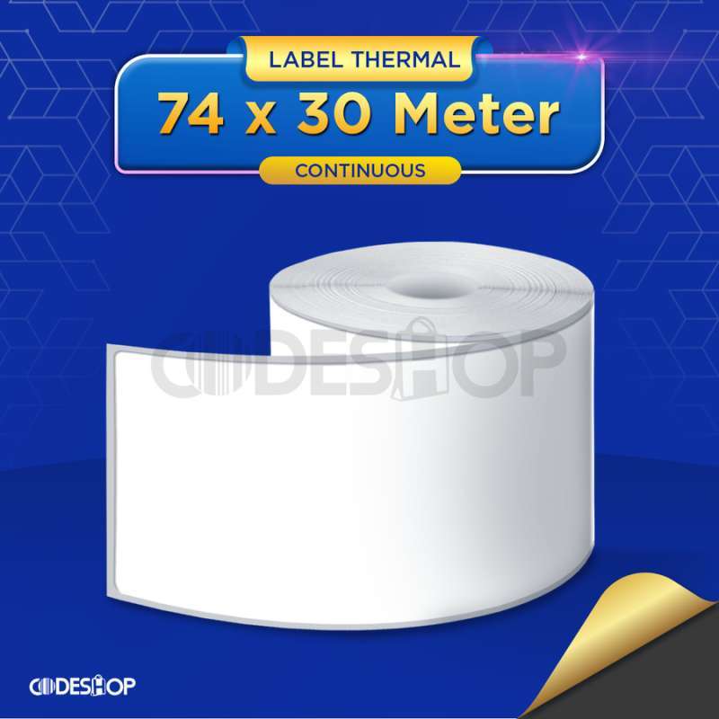 Jual Label Stiker Barcode Thermal 74 mm x 30 m Continous di Seller ...