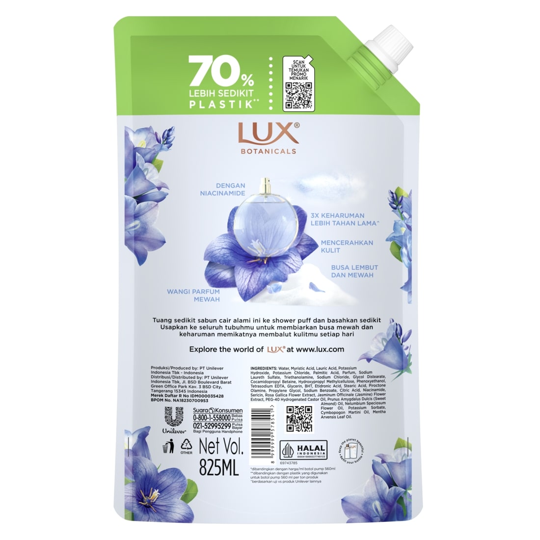 Promo Lux Bright Bluebell Niacinamide Body Wash [825 Ml] Diskon 16% Di Seller Unilever Store ...