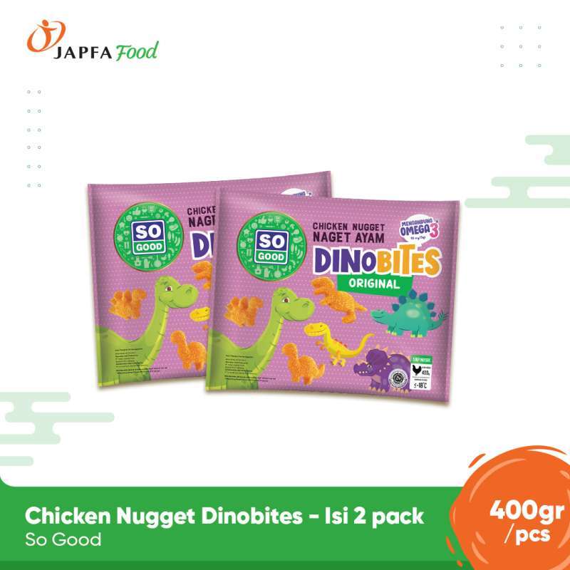 Promo So Good Chicken Nugget / Naget Ayam Dinobites 400gr - Isi 2 Pack ...