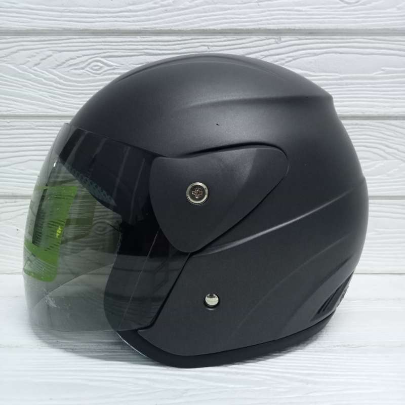 Jual Helm Evolution Polos Black Doff Half Face Model Gm Evo - Gunmet ...
