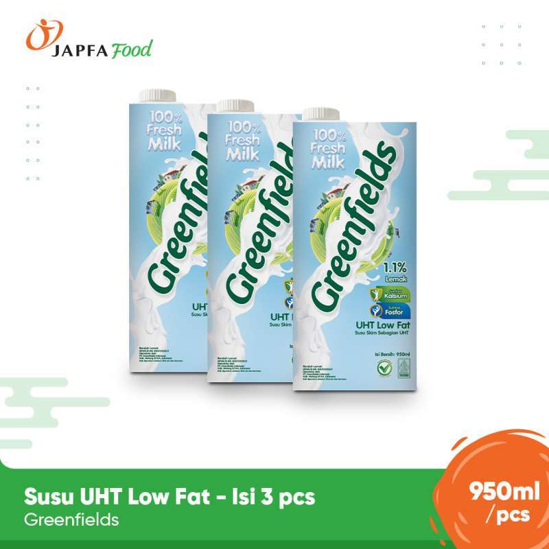 Promo Greenfields Susu Uht Low Fat / Susu Segar Rendah Lemak 950ml ...