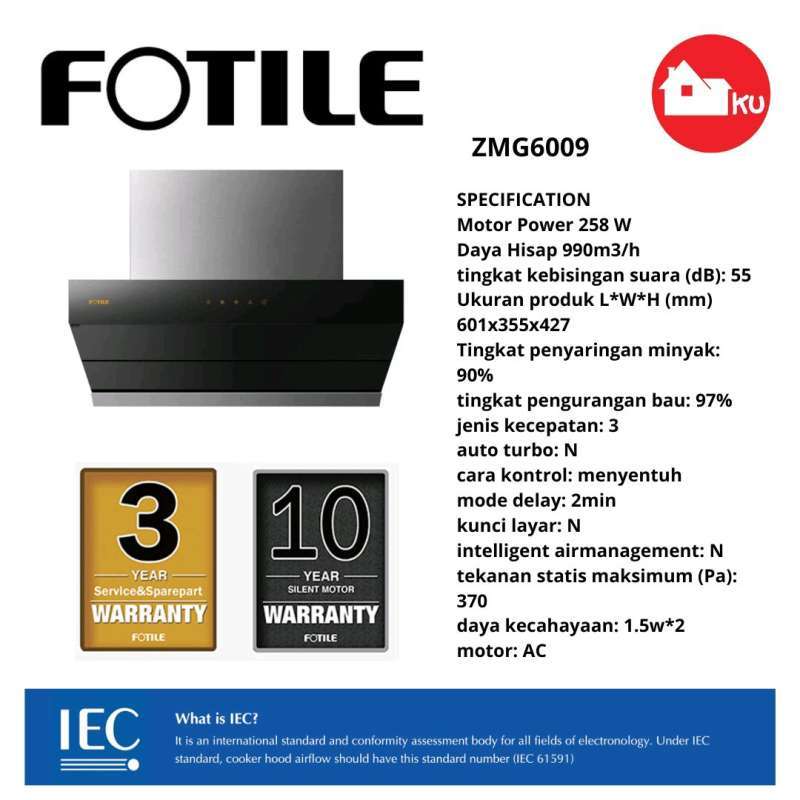 Promo Fotile Cooker Hood 60cm Zmg6009 Penghisap Asap 60cm Zmg 6009 Diskon 38% Di Seller Rumahku ...
