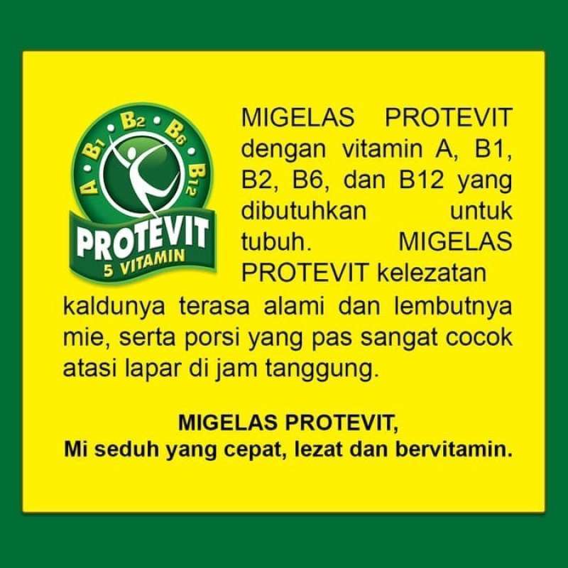 Promo Migelas Protevit Mie Gelas Seduh Kuah Rasa Baso Sapi Sachet - 30 Gr (kemasan Satuan ...
