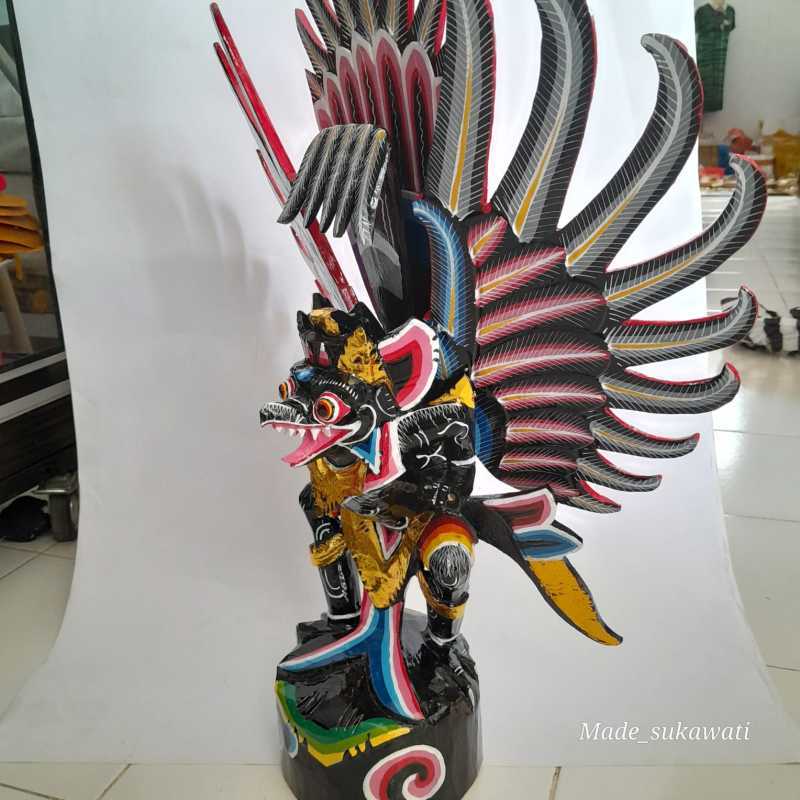 Jual Kerajinan Patung Kayu Garuda Bali 60cm Lukis Warna Full Di Seller ...
