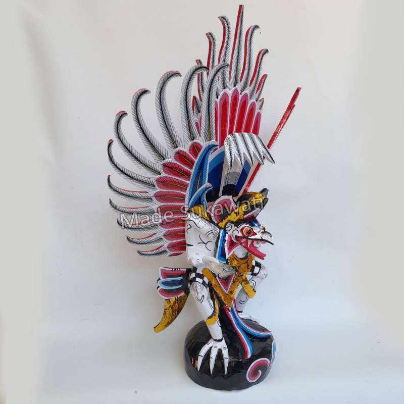 Jual Kerajinan Patung Kayu Garuda Bali 60cm Lukis Warna Full Di Seller ...