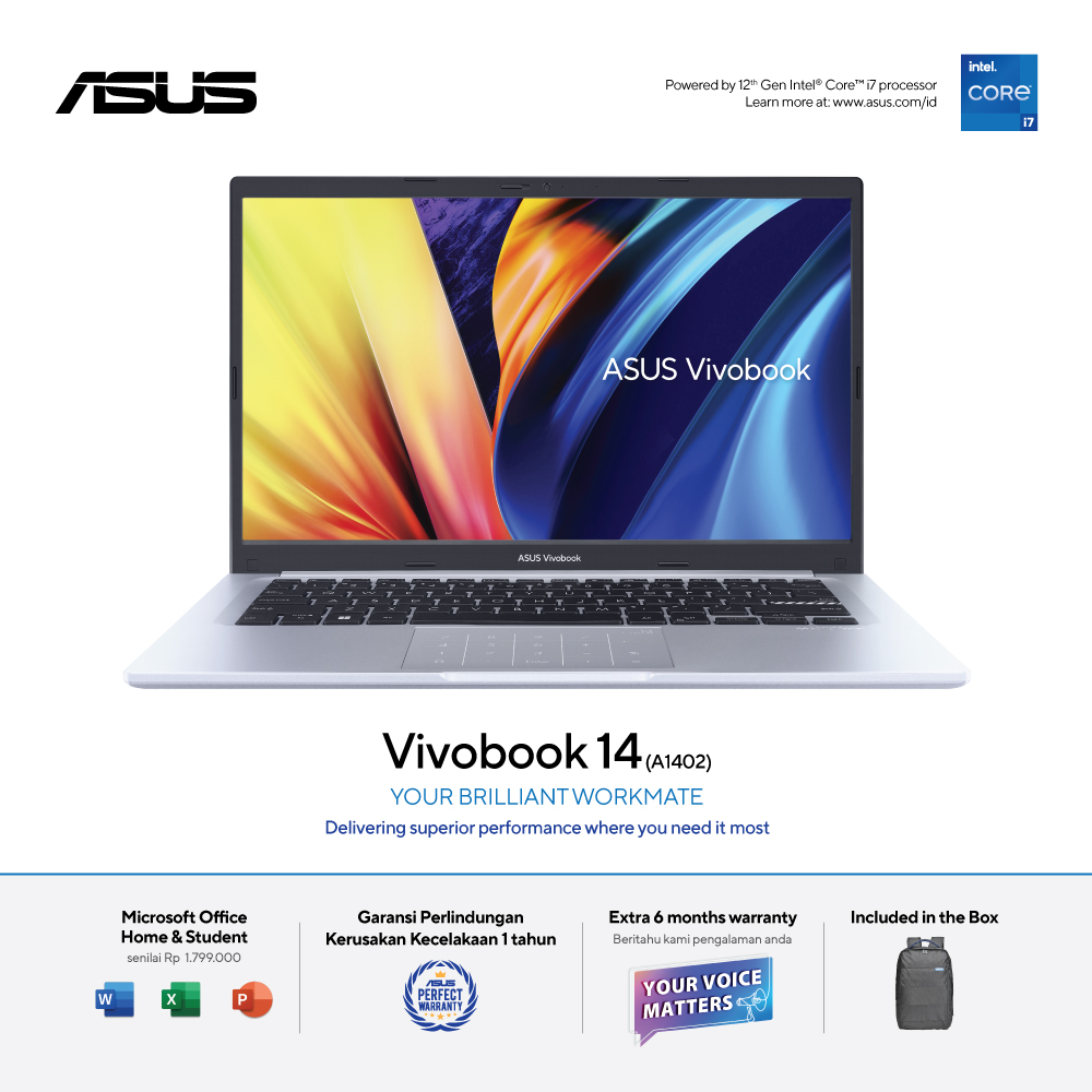 Jual Asus A1402za-ips753 Notebook - Icelight Silver ( I7-1260p / 8gb ...