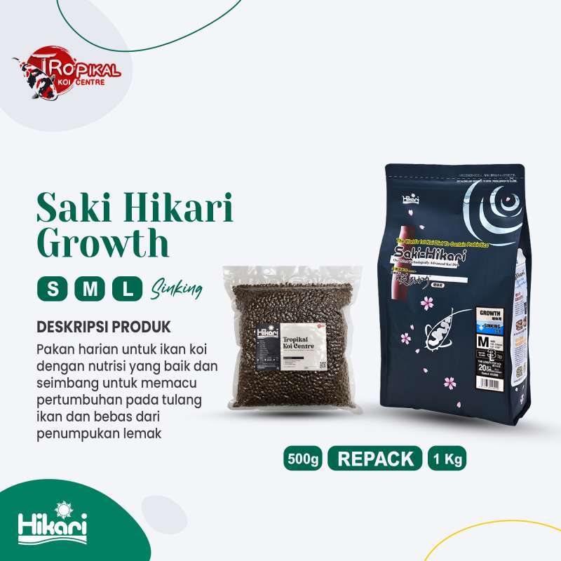 Jual TKC Saki Hikari Growth Sinking Koi Fish Food M Repack 500gr ...