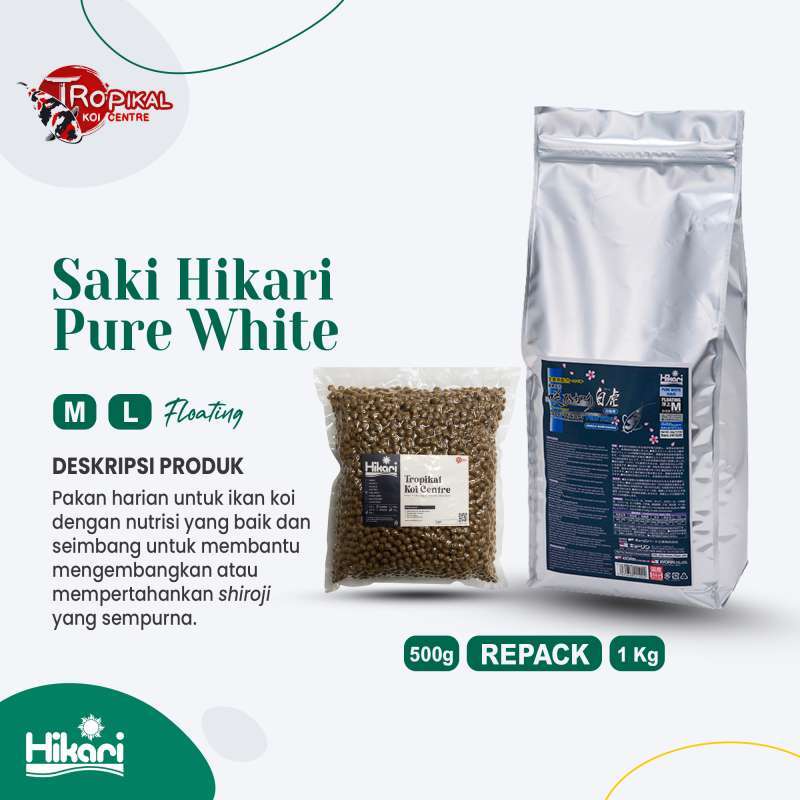 Jual TKC Saki Hikari Pure White Koi Fish Food 500gr 1 kg M - Tropikal ...