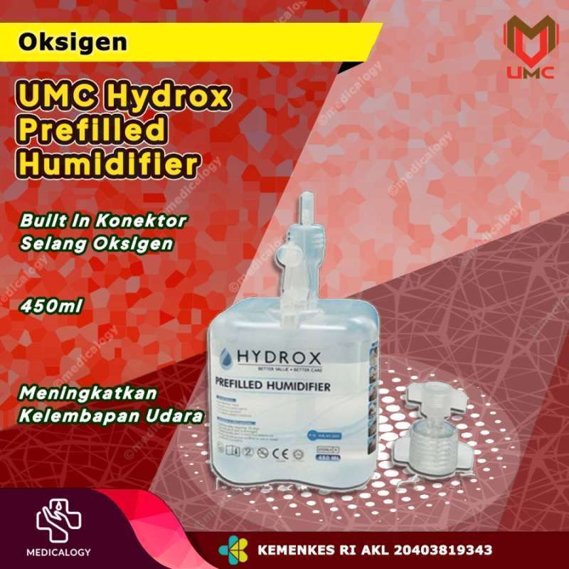 Promo Hydrox Prefilled Humidifier 450 ml Air Oksigen Concentrator ...