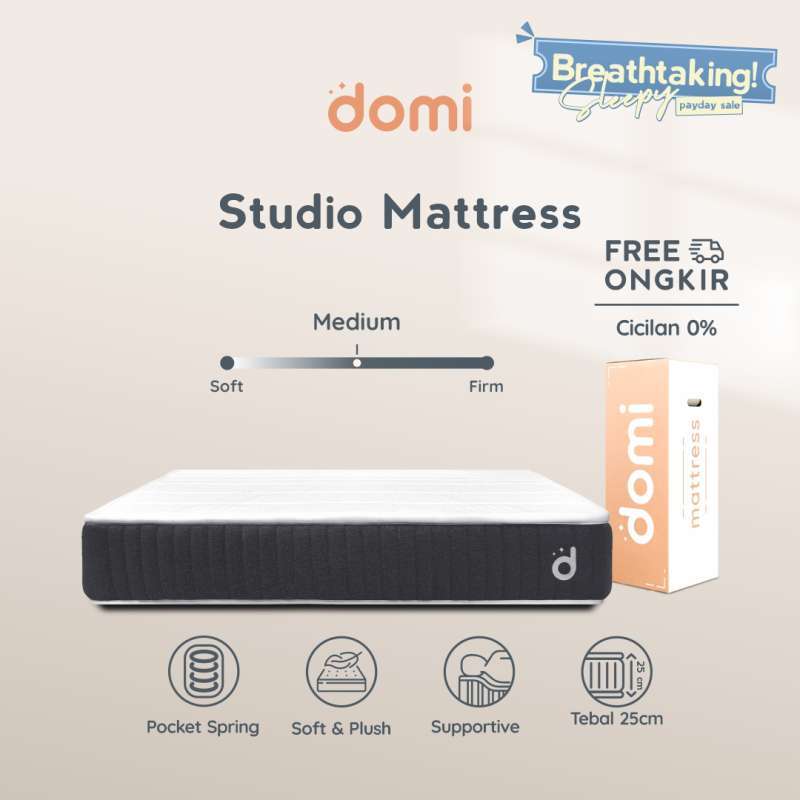 Promo Domi Studio Mattress / Kasur Pocket Spring Bed / Motion Isolation / Mattress In A Box ...