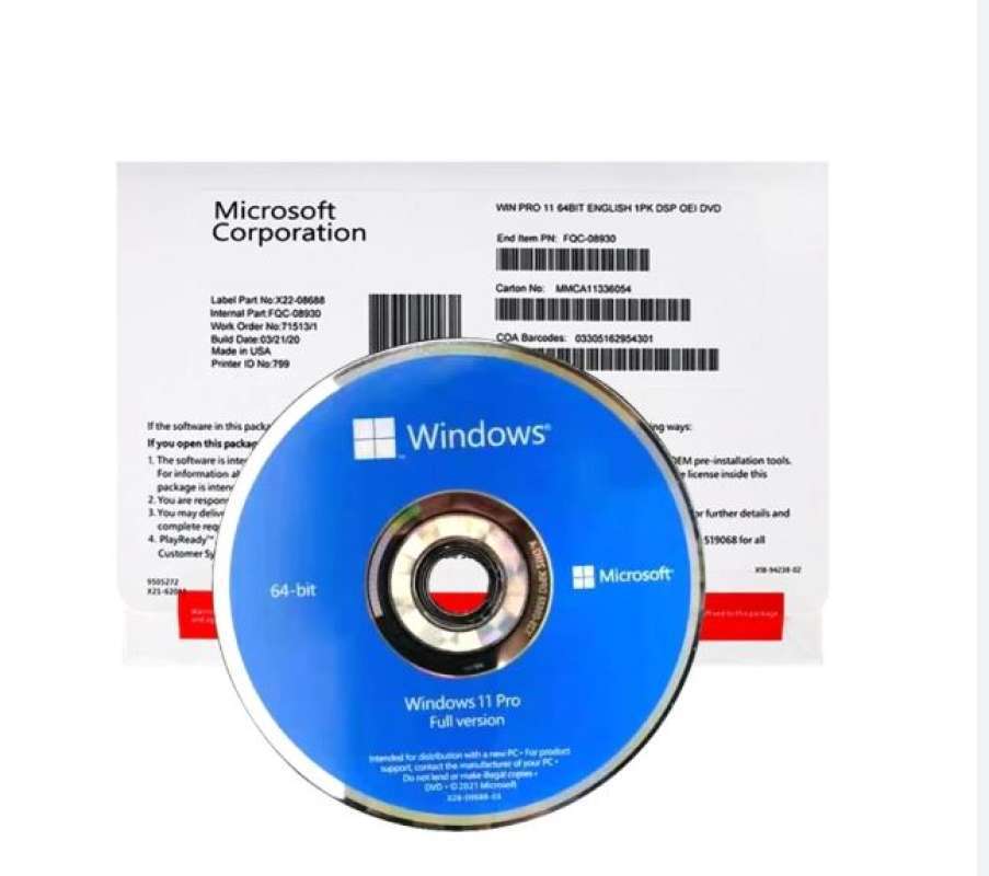 Jual OS MICROSOFT WINDOWS 11 PRO PROFESIONAL 64BIT OEM ORIGINAL RESMI ...