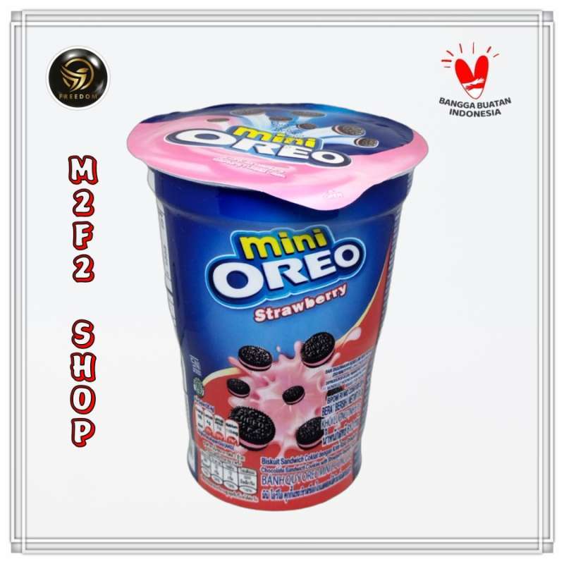 Promo Biskuit Oreo Cup Mini Strawberry Flavored Creme | Krim Stroberi ...