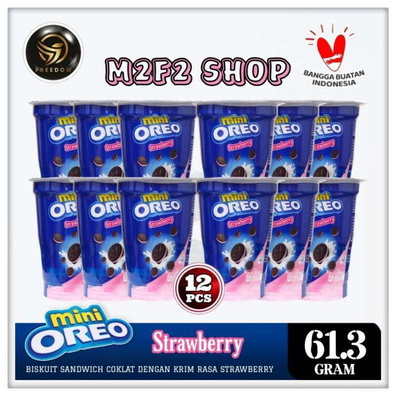 Promo Biskuit Oreo Cup Mini Strawberry Flavored Creme | Krim Stroberi ...