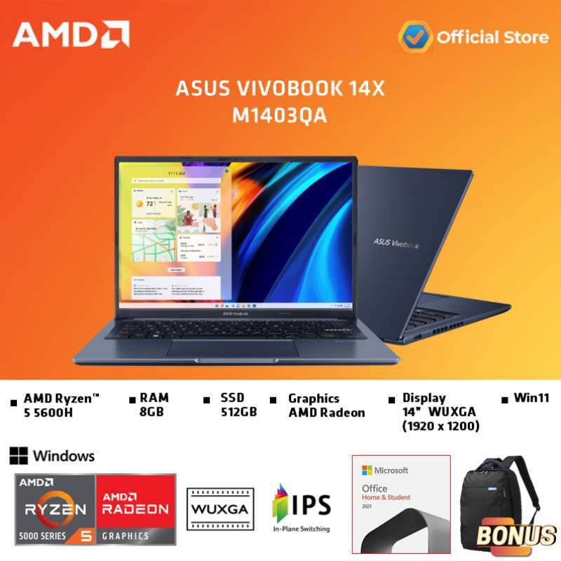Jual Asus Vivobook 14x M1403qa | Ryzen 5 5600h 8gb 512ssd Vega7 14.0 ...