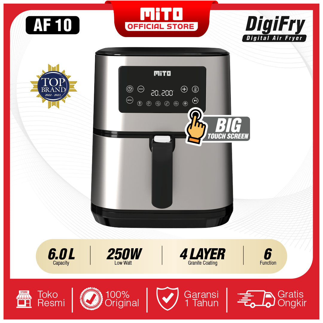 Jual MITO Grande Air Fryer Digifry AF10 6L Mesin Penggoreng Tanpa Minyak di Seller MITO ...