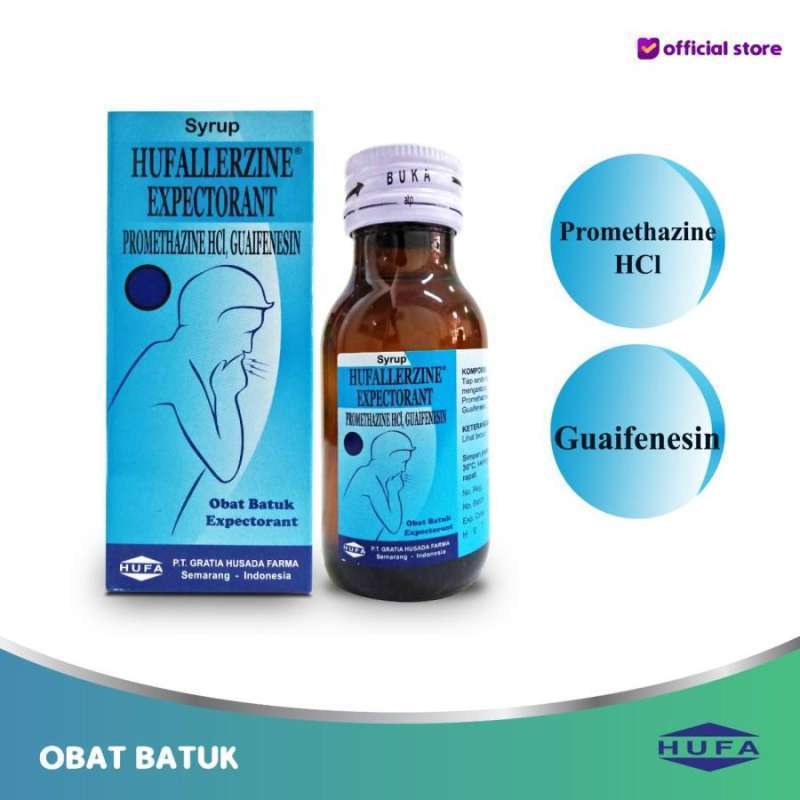 Jual Hufallerzine - Obat Batuk Berdahak Alergi Pengencer Dahak - 1fls ...