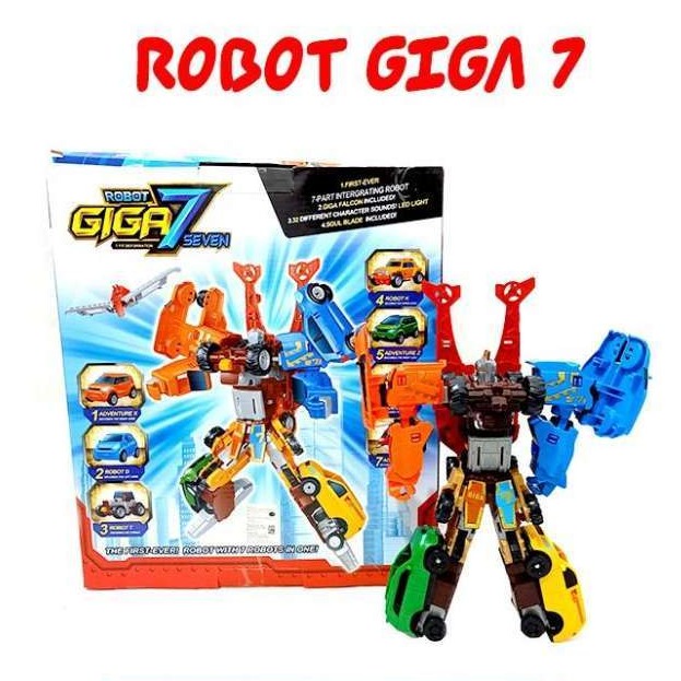 Jual Mainan anak robot giga 7 giga seven dapat berubah menjadi 7 mobil ...