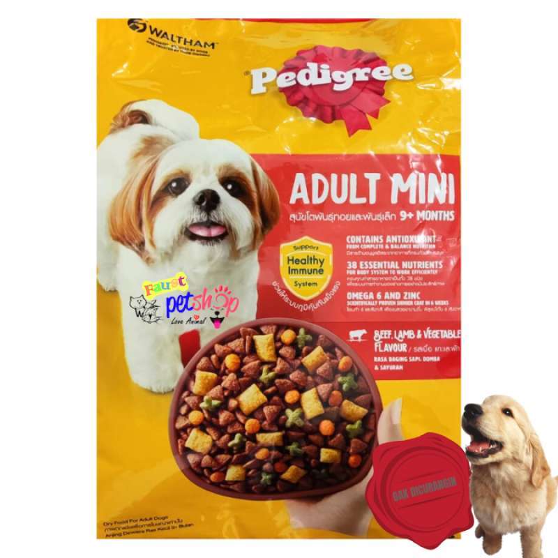 Promo Pedigree Mini Small Breed Beef Lamb Vege 1.3kg Makanan Anjing ...