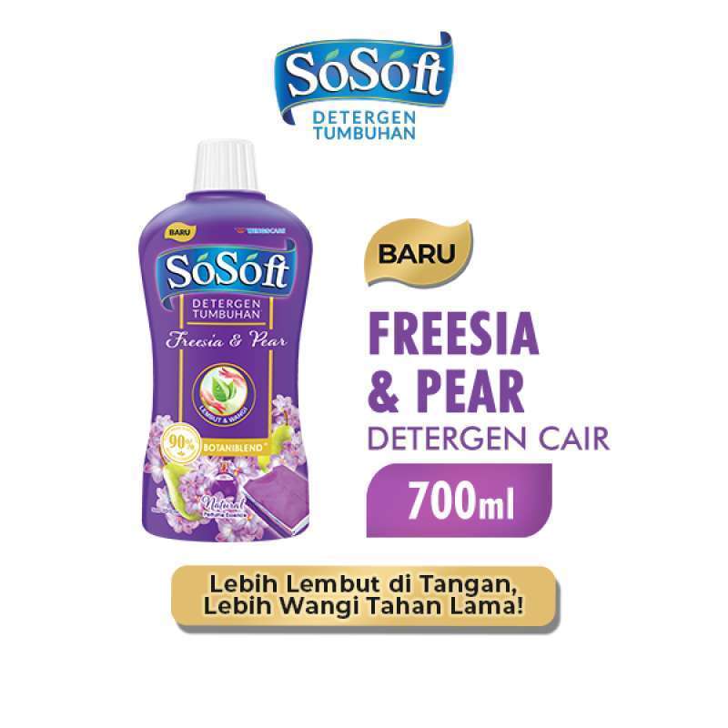 Promo Smg/jog/solo - Sosoft Deterjen Ungu Freesia Dan Pea Botol [700 Ml ...