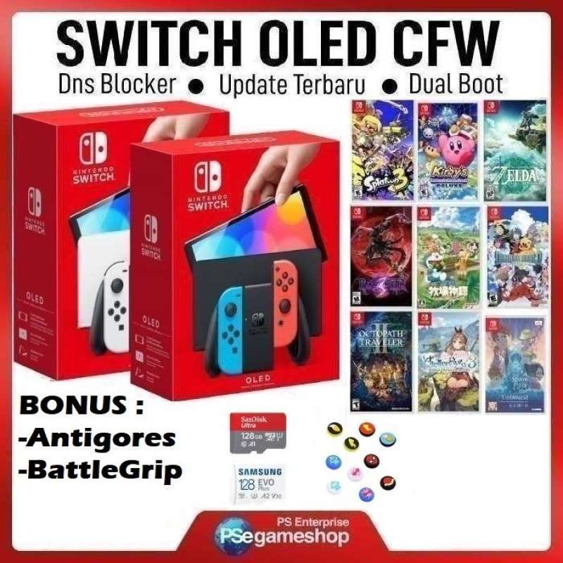 Promo Switch Oled White Cfw Full Game - 128gb Diskon 3% Di Seller Psegameshop Official Store ...