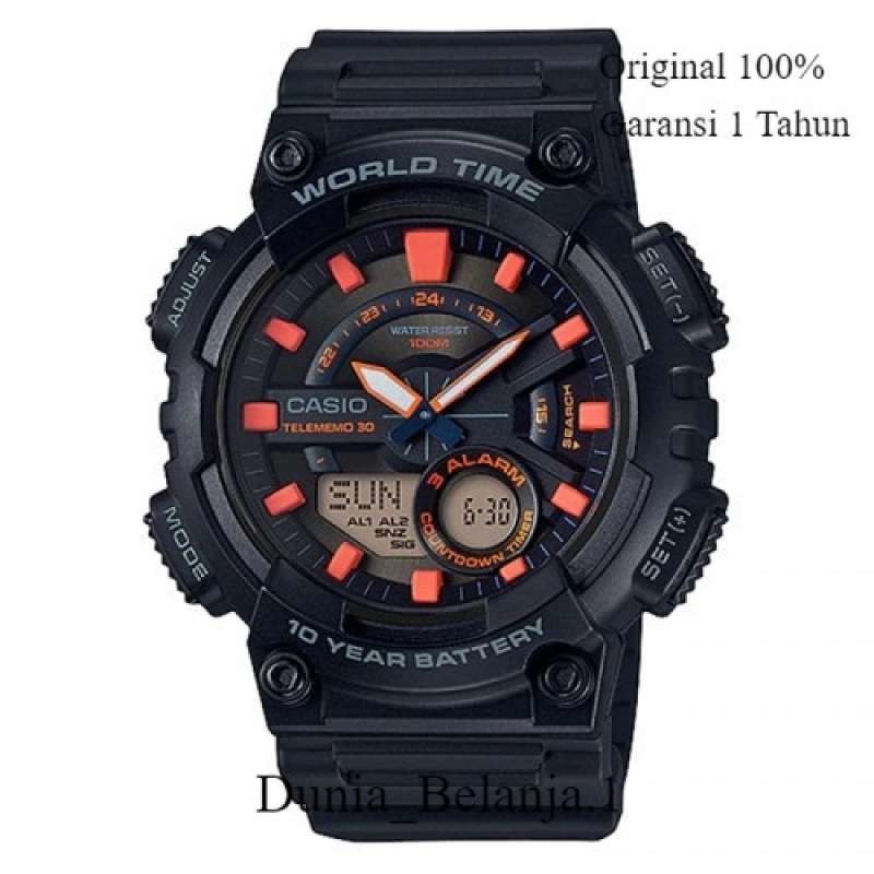 Jual Original 100%!! Casio Aeq-110w-1a2vdf Jam Tangan Pria Analog Digital Aeq110w Garansi Resmi ...