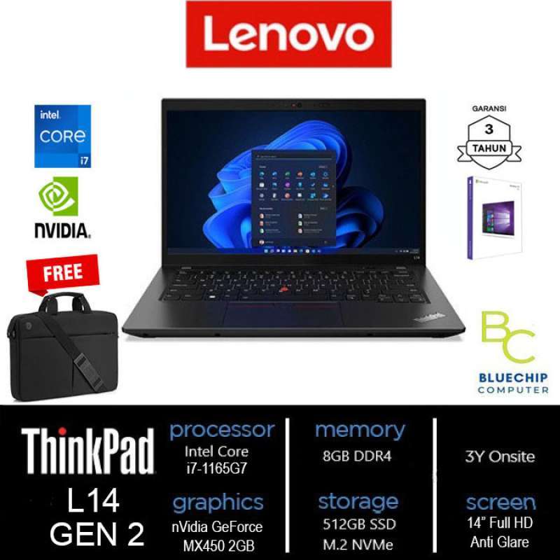 Jual Laptop Lenovo ThinkPad L14 G2 - i7-1165G7 16GB 512GB MX450 14WIN10PRO di Seller BLUECHIP ...