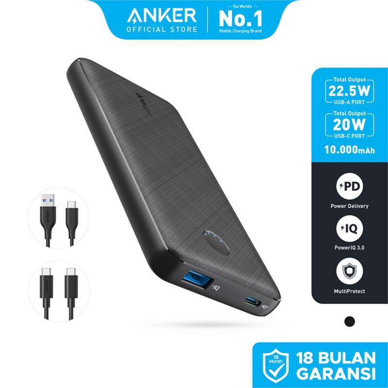 Promo Powerbank Anker Powercore Slim 10k Pd - A1245 - Hitam Diskon 76% ...