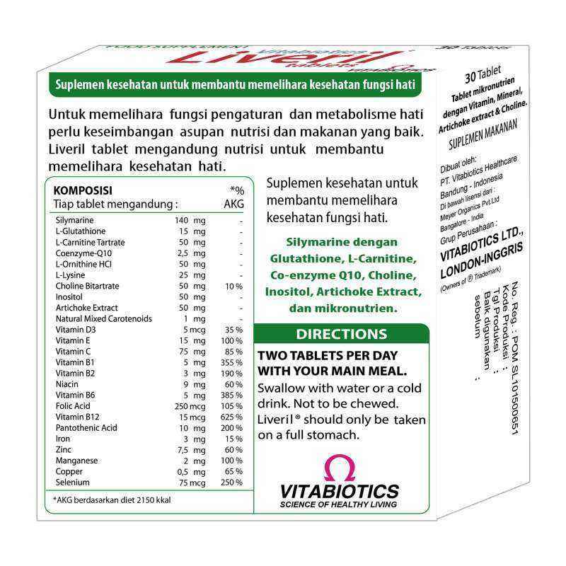 Promo Vitabiotics Liveril 30 Tablet - Memelihara Fungsi Hati Liver ...