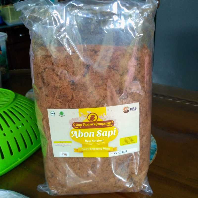 Jual Abon Sapi Cap Ayam Kampung 1kg Premium Abon 1 Kg Halal Abon Sapi ...