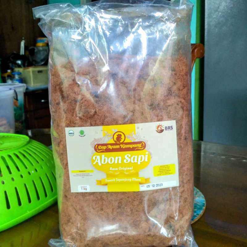 Jual Abon Sapi Cap Ayam Kampung 1kg Premium Abon 1 Kg Halal Abon Sapi ...