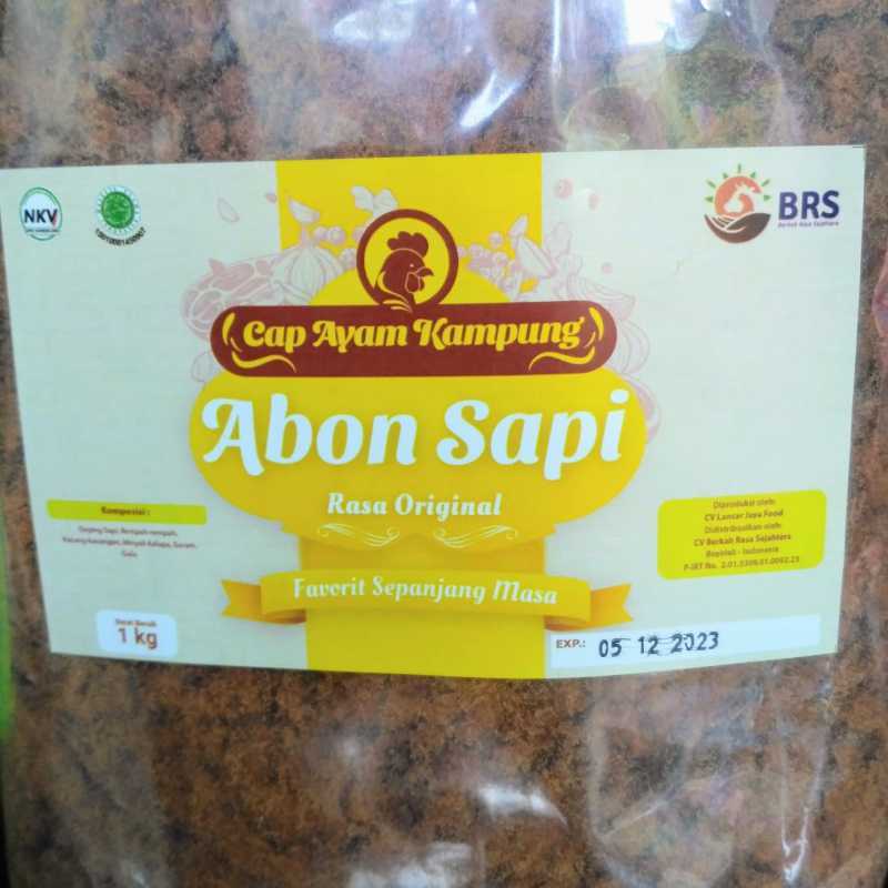Jual Abon Sapi Cap Ayam Kampung 1kg Premium Abon 1 Kg Halal Abon Sapi ...