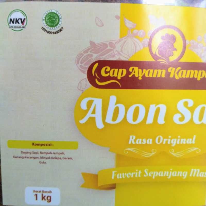 Jual Abon Sapi Cap Ayam Kampung 1kg Premium Abon 1 Kg Halal Abon Sapi ...