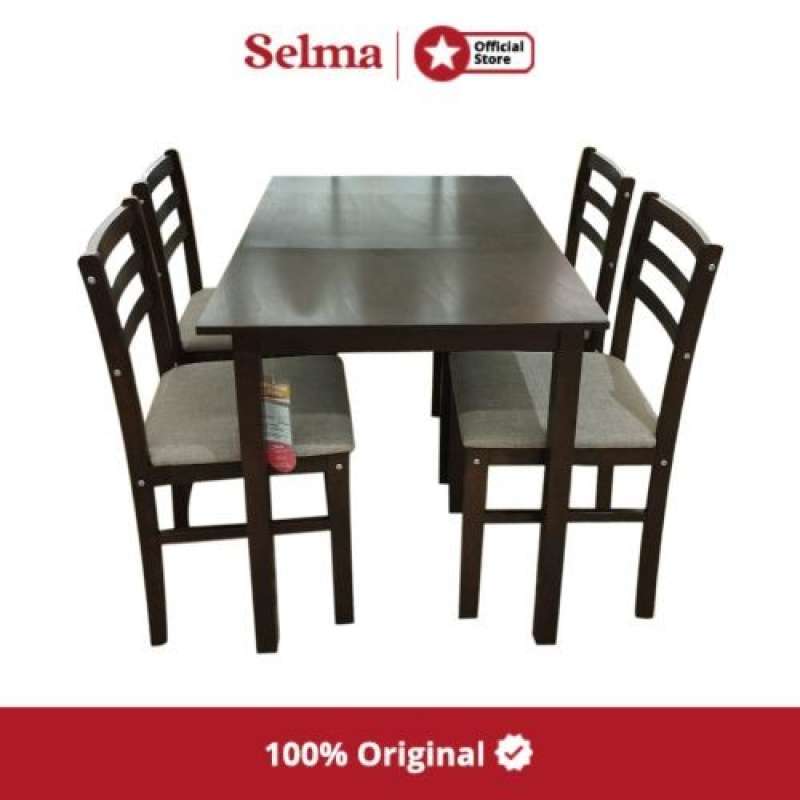 Promo Selma Hara Set Meja Makan 4 Kursi - Cokelat Diskon 33% Di Seller ...