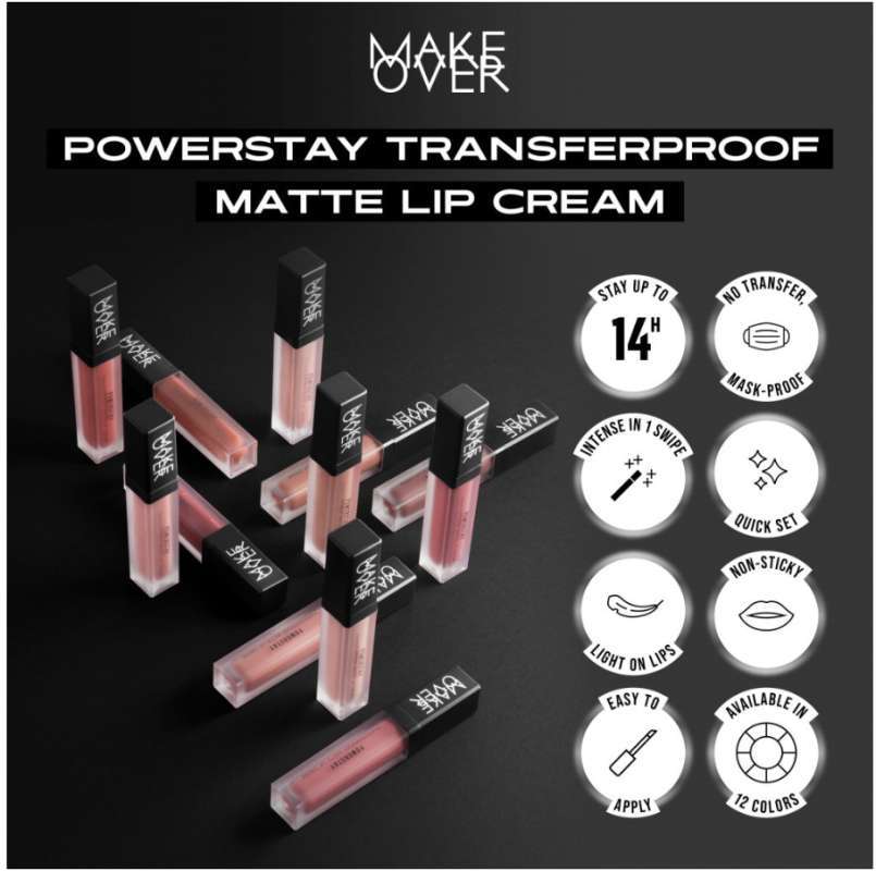 Promo Make Over Powerstay Transferproof Matte Lip Cream - Lip Cream ...