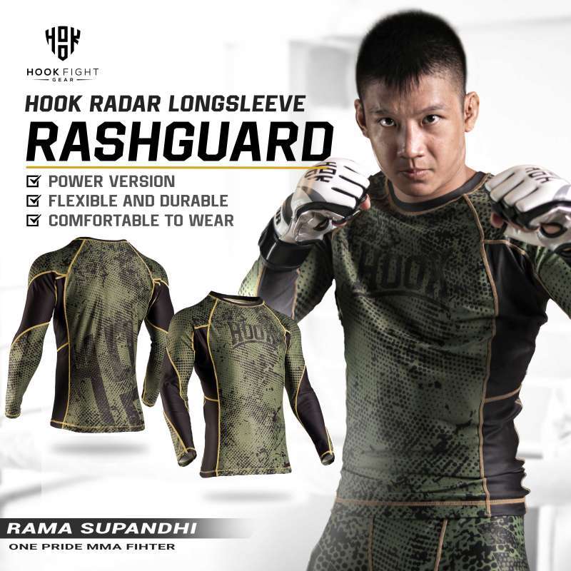 Jual Hook Rashguard Mma Bjj Compression Muay Thai Longsleeves Rash ...